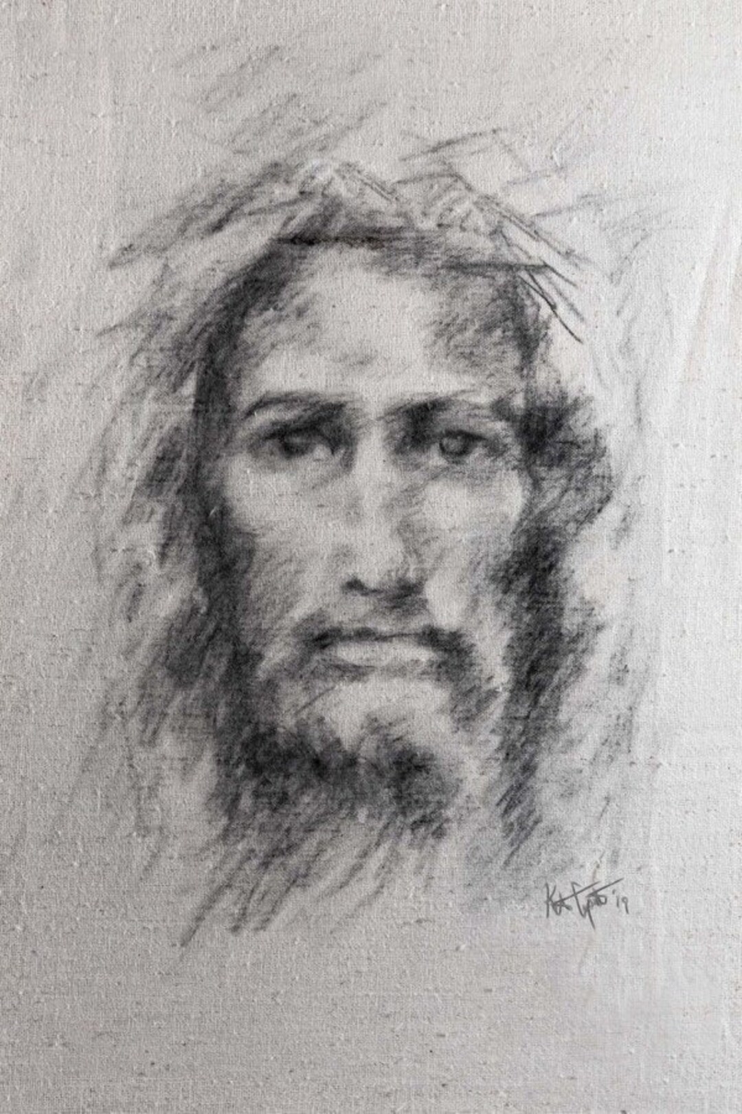 Face of Christ Art Print Catholic Art 5x7 Matted Print Sacred Art ...