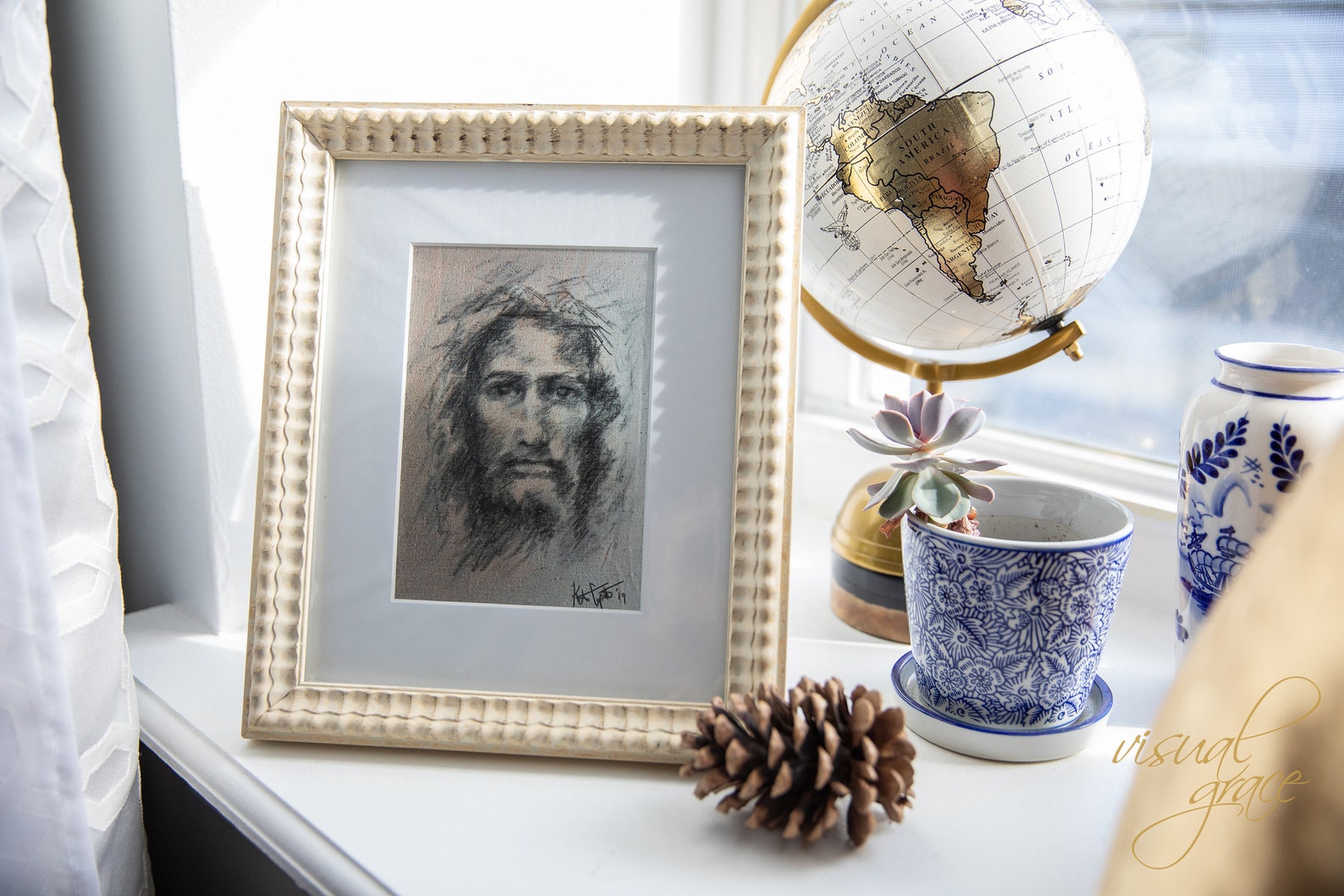 Face of Christ Art Print | Catholic Art | 5x7 Matted Print | Sacred Art ...