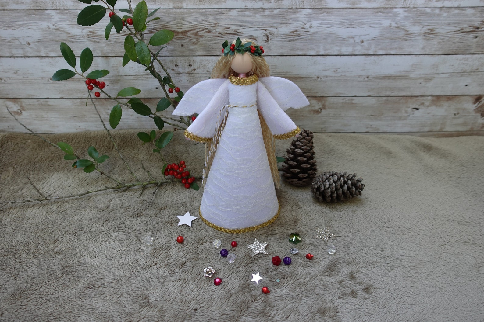 8 '' Angel Tree Topper Fairy Tree Topper White Lace - Etsy