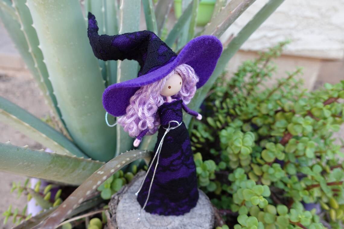 Witch Doll Halloween Witch Handmade Witch Miniature Witch | Etsy