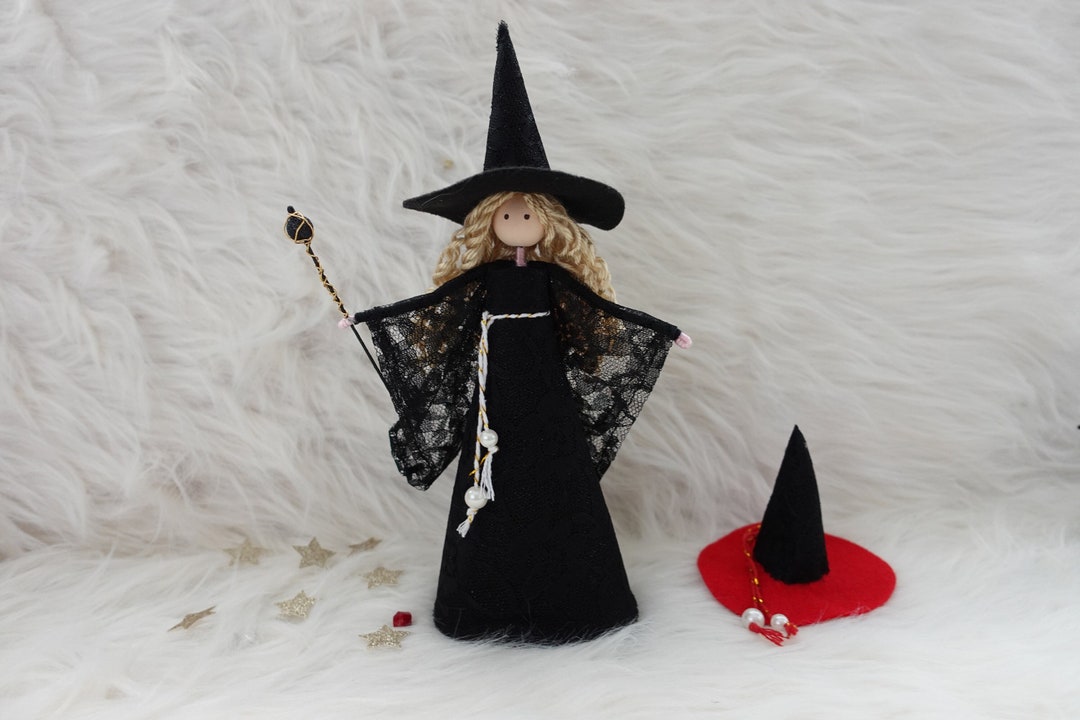 8'' Witch Doll, Halloween Witch, Handmade Witch, Handmade Witch ...