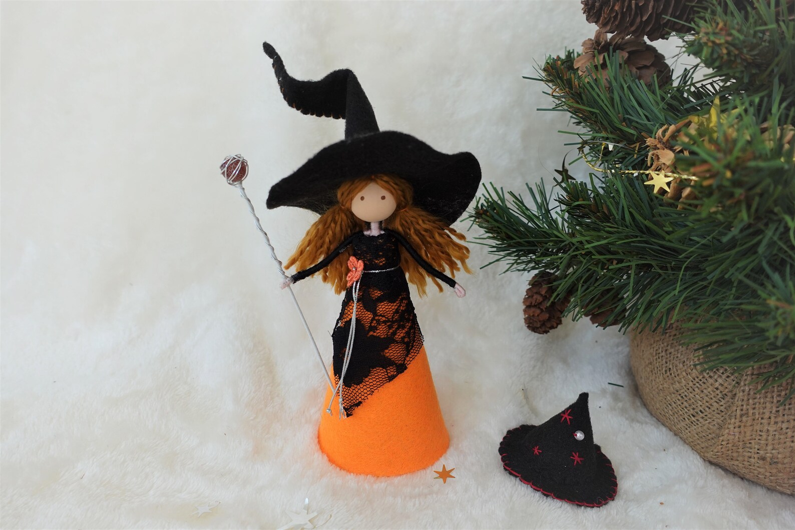 Witch Doll Halloween Witch Handmade Witch Miniature Witch - Etsy