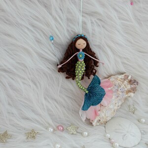 Blue/green Mermaid Doll, Mermaid Ornament, Mermaid Doll, Mermaid Fairy ...