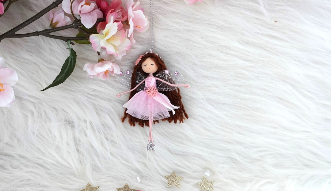 Pink Flower Fairy Doll, Handmade Fairy Doll, Christmas Fairy Ornament ...