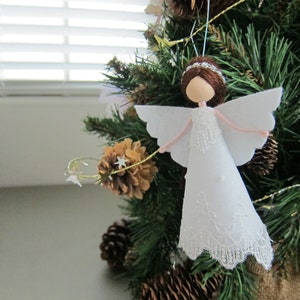 Mini Angel Tree Topper, Fairy Tree Topper, White Christmas Angel, Angel ...