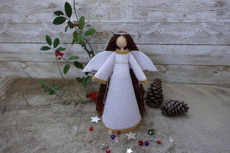 8 '' Angel Tree Topper Fairy Tree Topper White Lace - Etsy