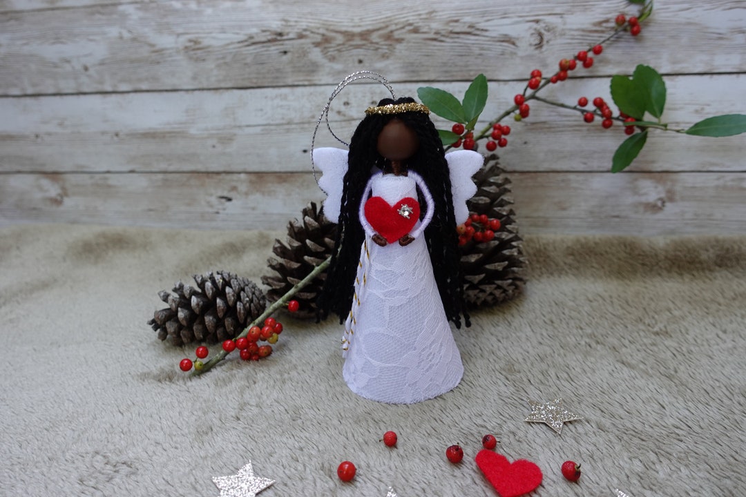 Mini Angel Tree Topper White Christmas Angel Felt Angel - Etsy