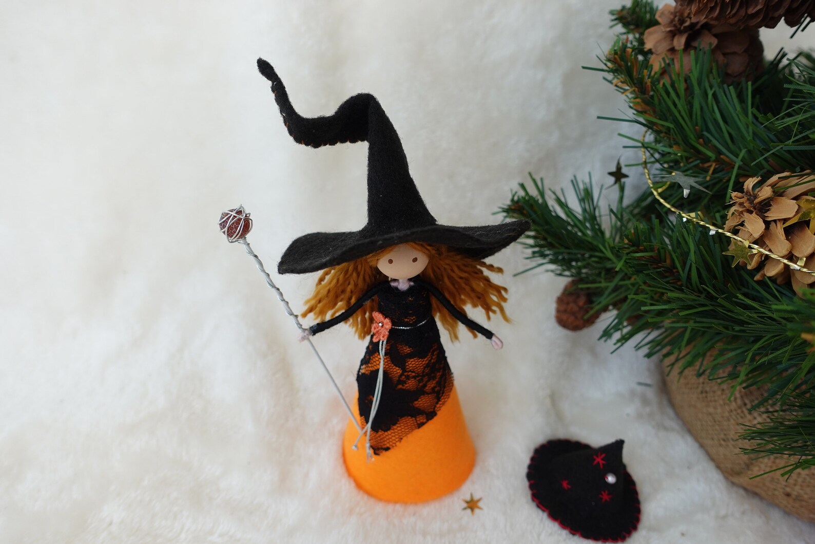 Witch Doll Halloween Witch Handmade Witch Miniature Witch - Etsy