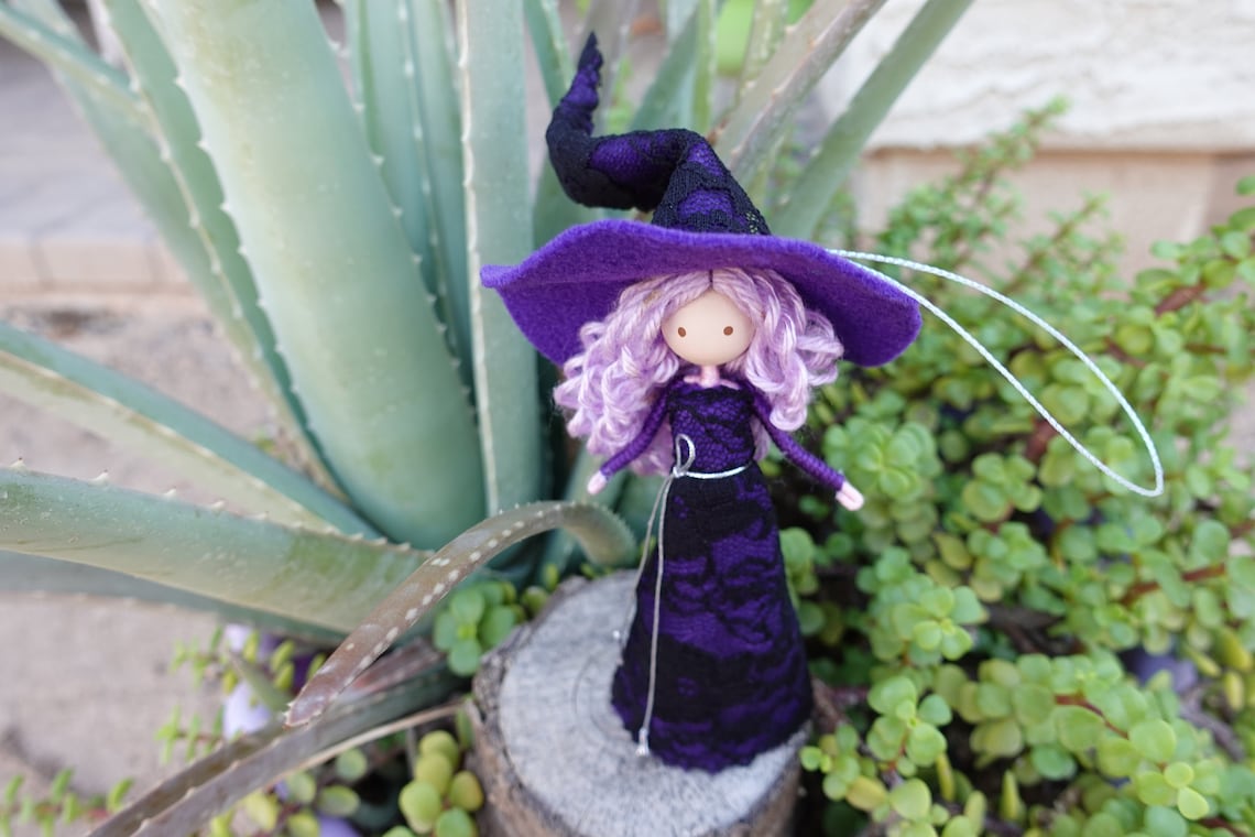 Witch Doll Halloween Witch Handmade Witch Miniature Witch | Etsy