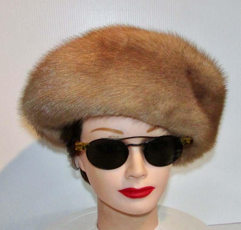 Vintage Chic Pastel Canadian Mink Fur Hat /elegant Pastel Canada Mink ...