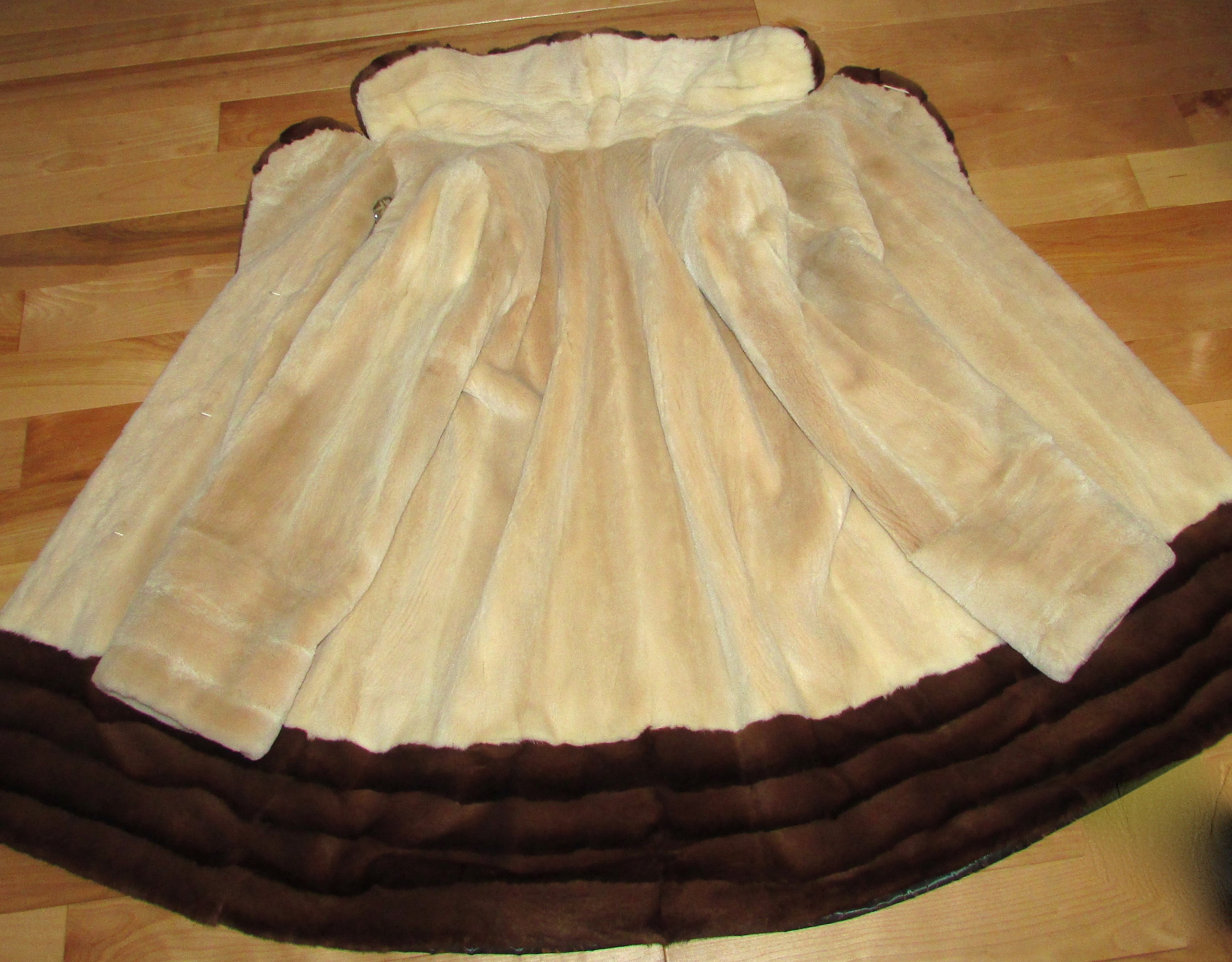 Vtg Superb off White Sheared Beaver Fur Coat/sable Mink Trim/ Vtg ...