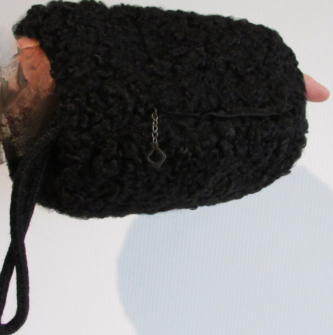 Vintage Beautiful Black Persian Lamb Fur Muff 7" X 9" Approx. - Etsy