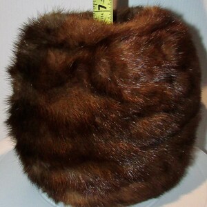 Vintage Beautiful Medium Brown Real Mink Fur Muff/pretty Medium Brown ...