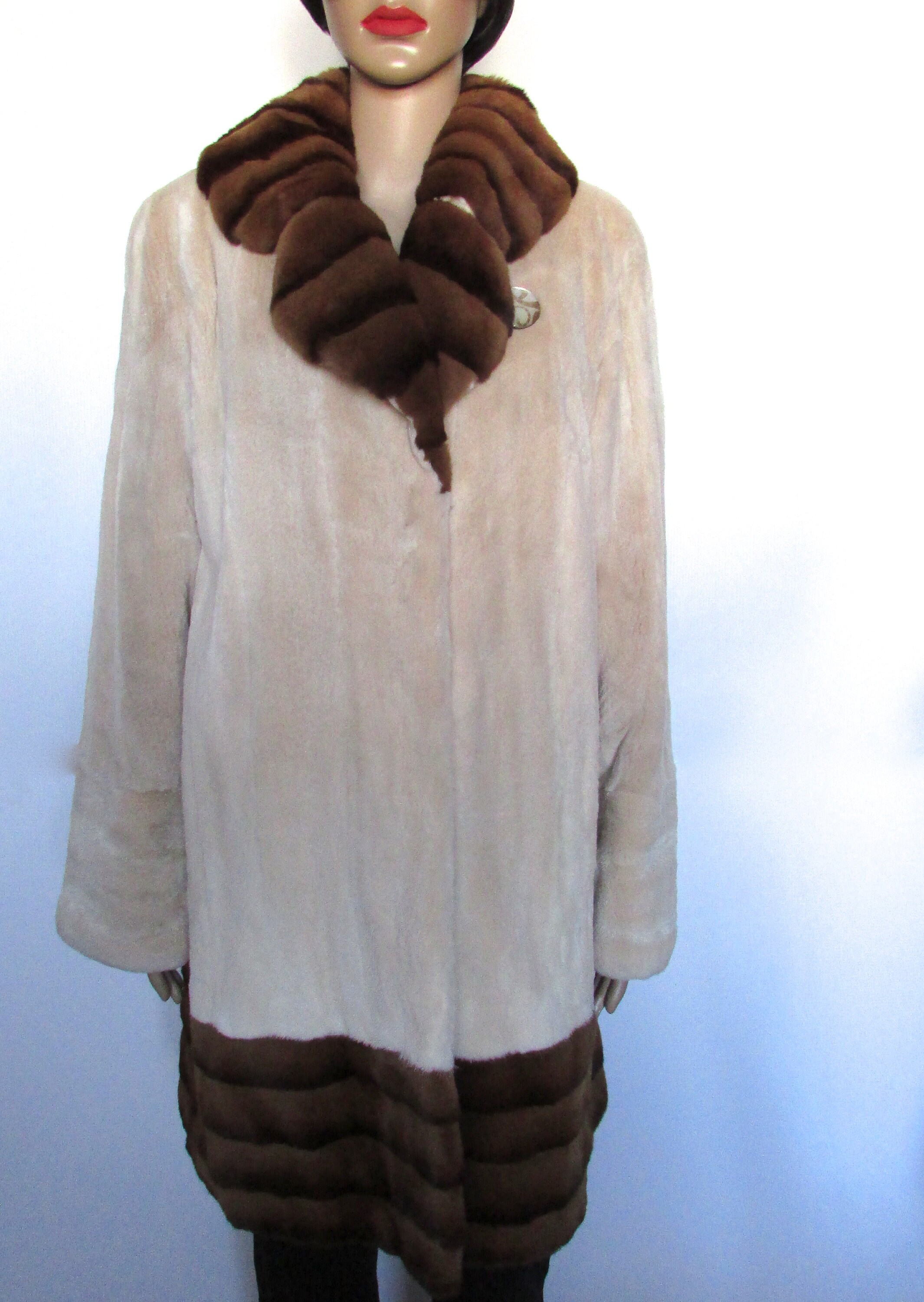 Vtg Superb off White Sheared Beaver Fur Coat/sable Mink Trim/ - Etsy UK