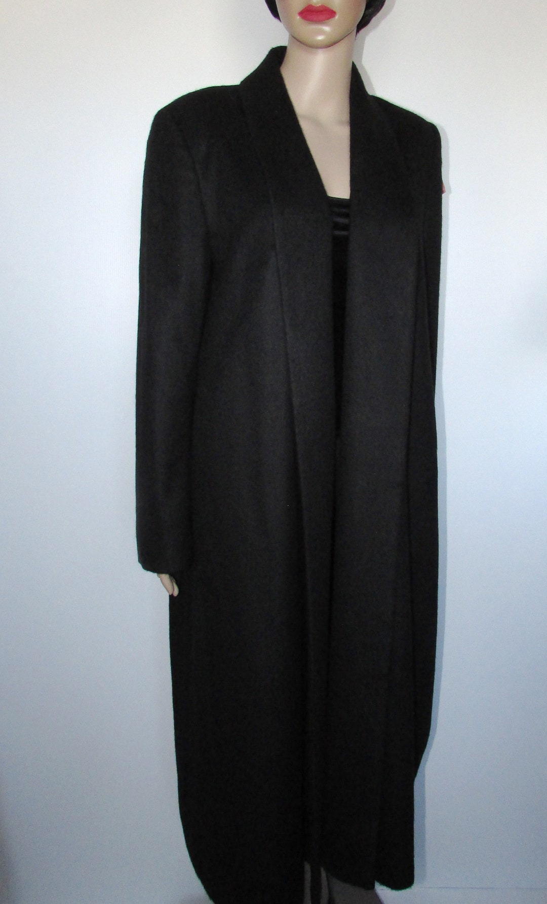 Vtg Superbe INCA'S PERU Black Baby Alpaca Long Coat/superbe Long ...