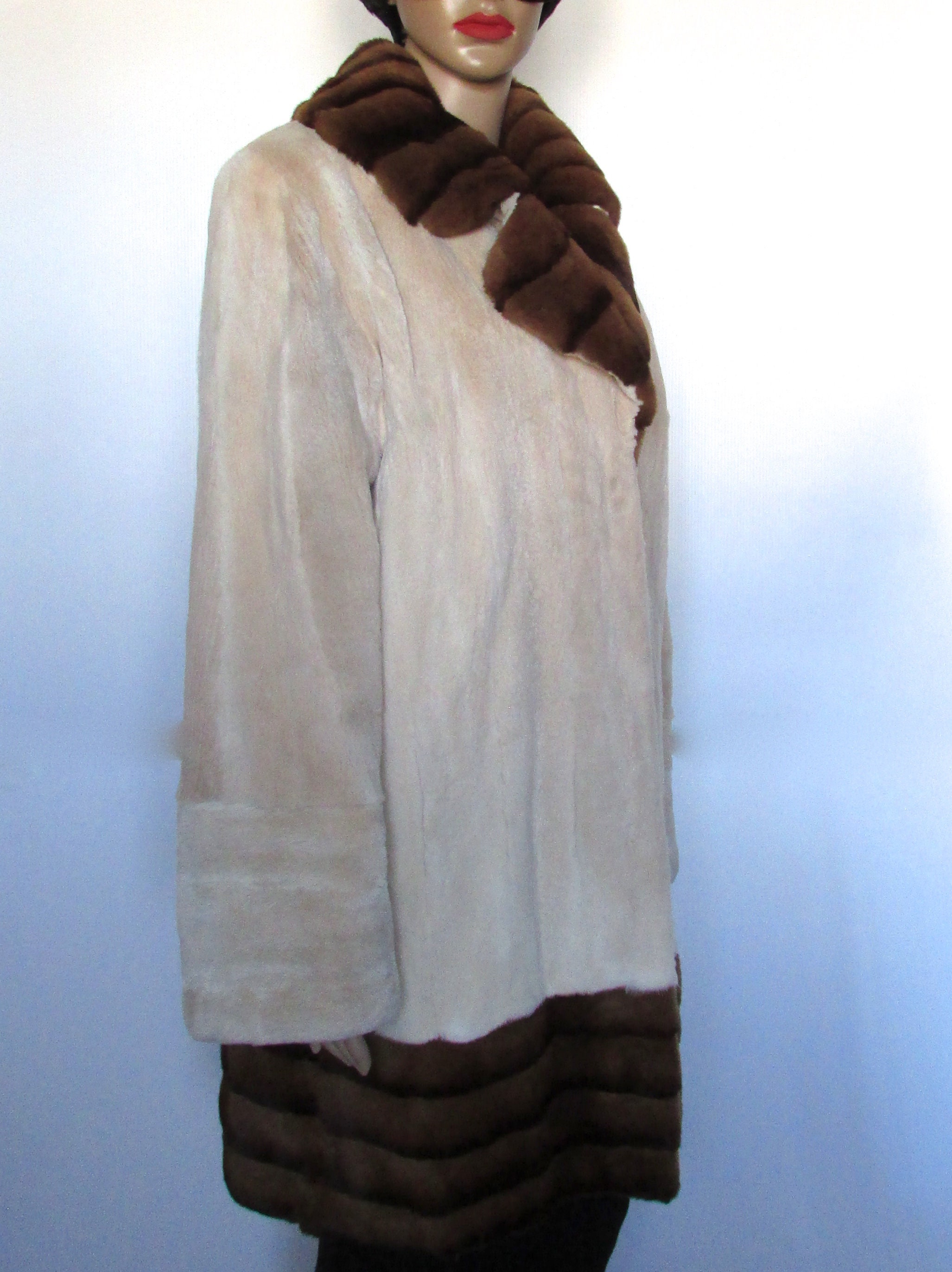 Vtg Superb off White Sheared Beaver Fur Coat/sable Mink Trim/ - Etsy UK