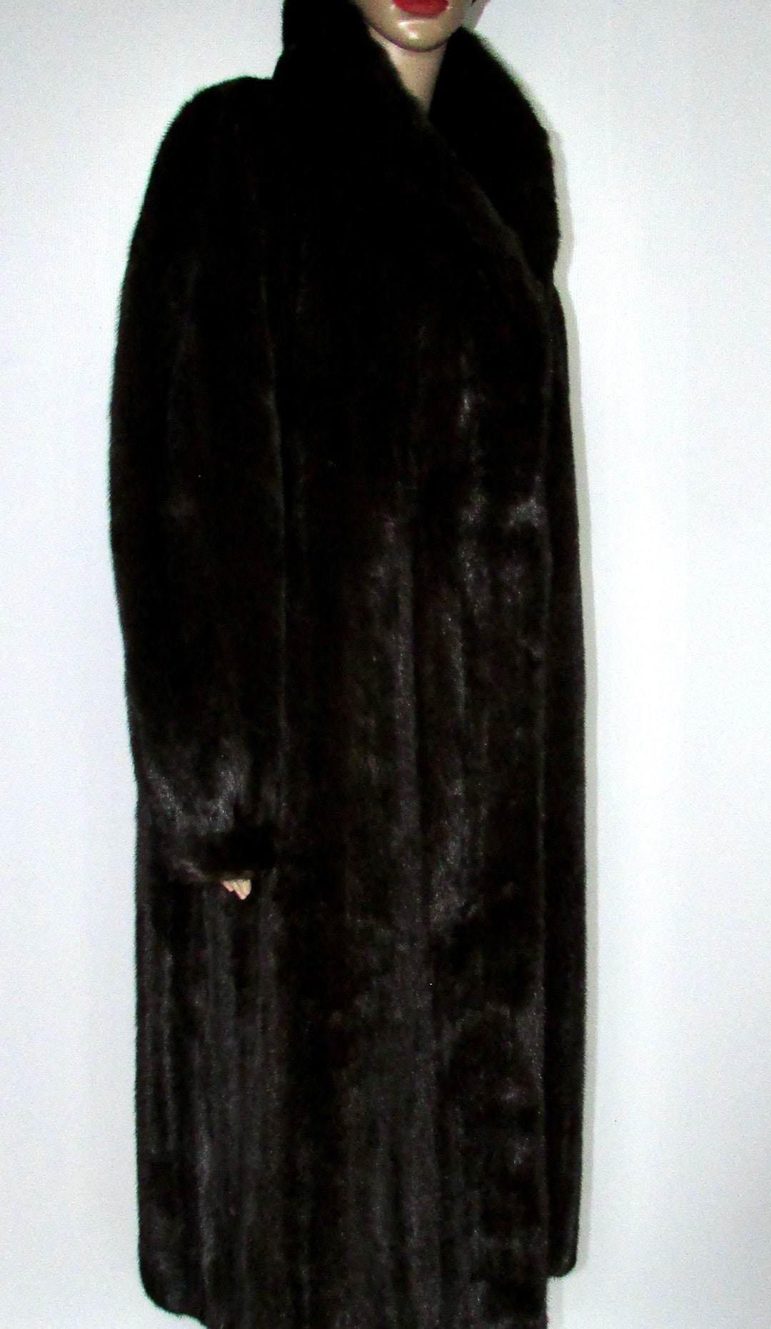Vtg Superb Black Brown NINA RICCI PARIS Real Mink Fur Coat/superb Black Brown Mink Fur Coat Nina ...