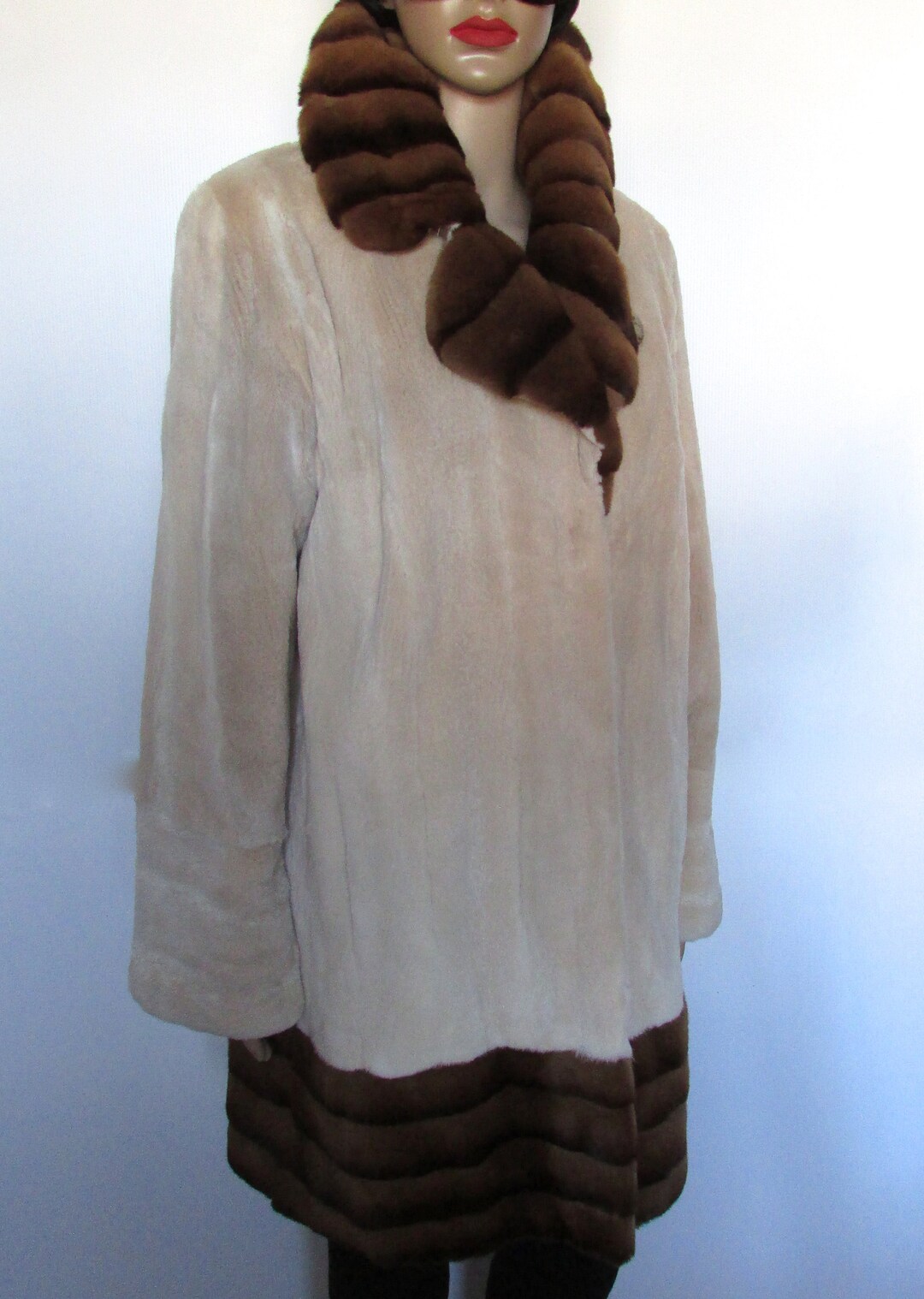 Vtg Superb off White Sheared Beaver Fur Coat/sable Mink Trim/ - Etsy UK