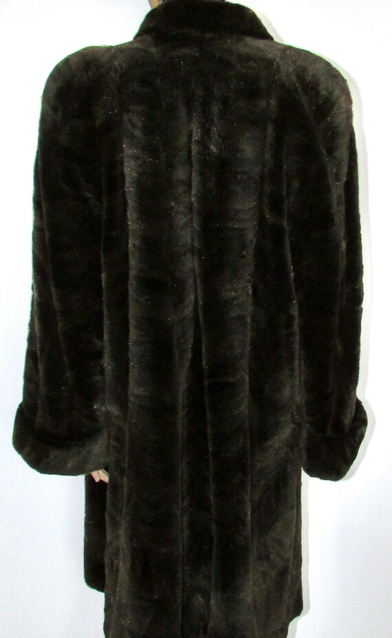 Vintage beautiful dark green sheared real legs mink f… - Gem