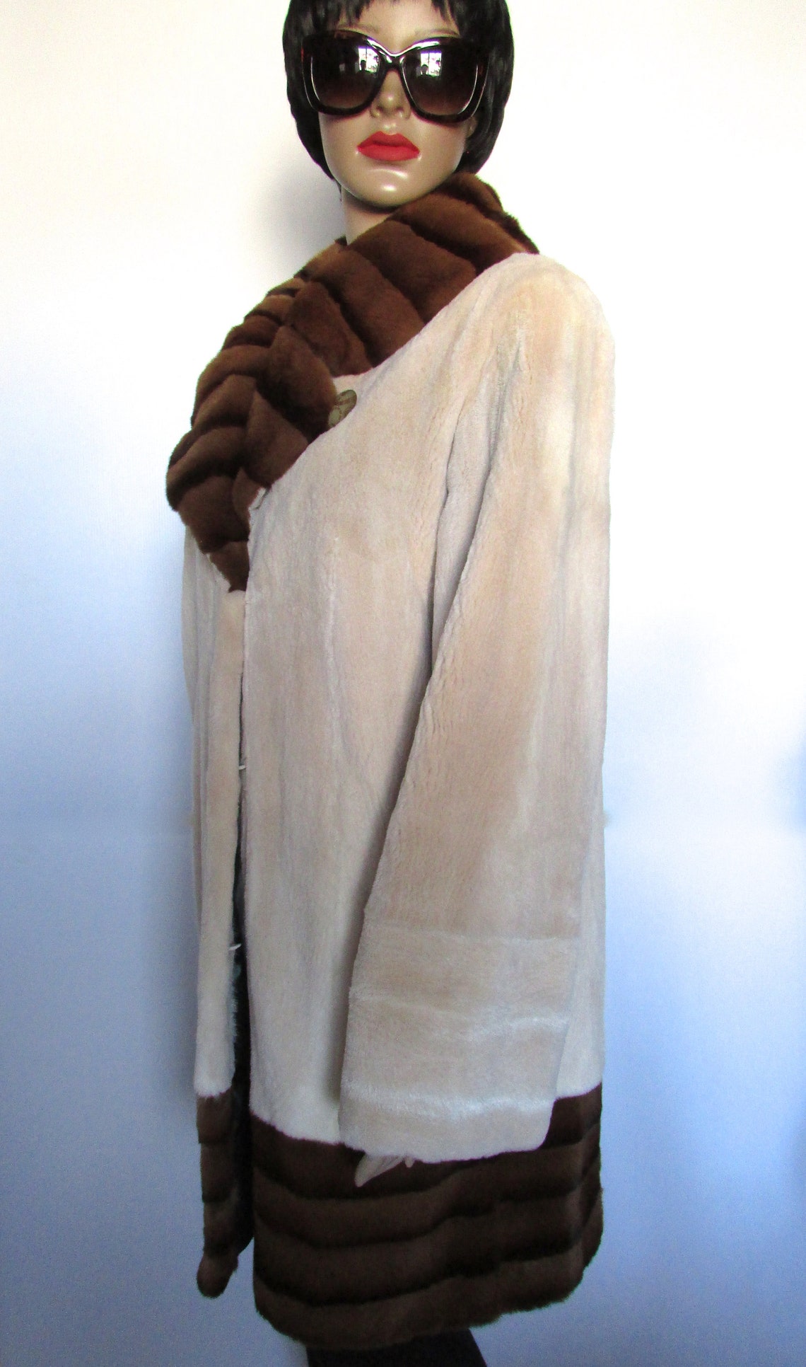 Vtg Superb off White Sheared Beaver Fur Coat/sand Mink Trim/ - Etsy UK