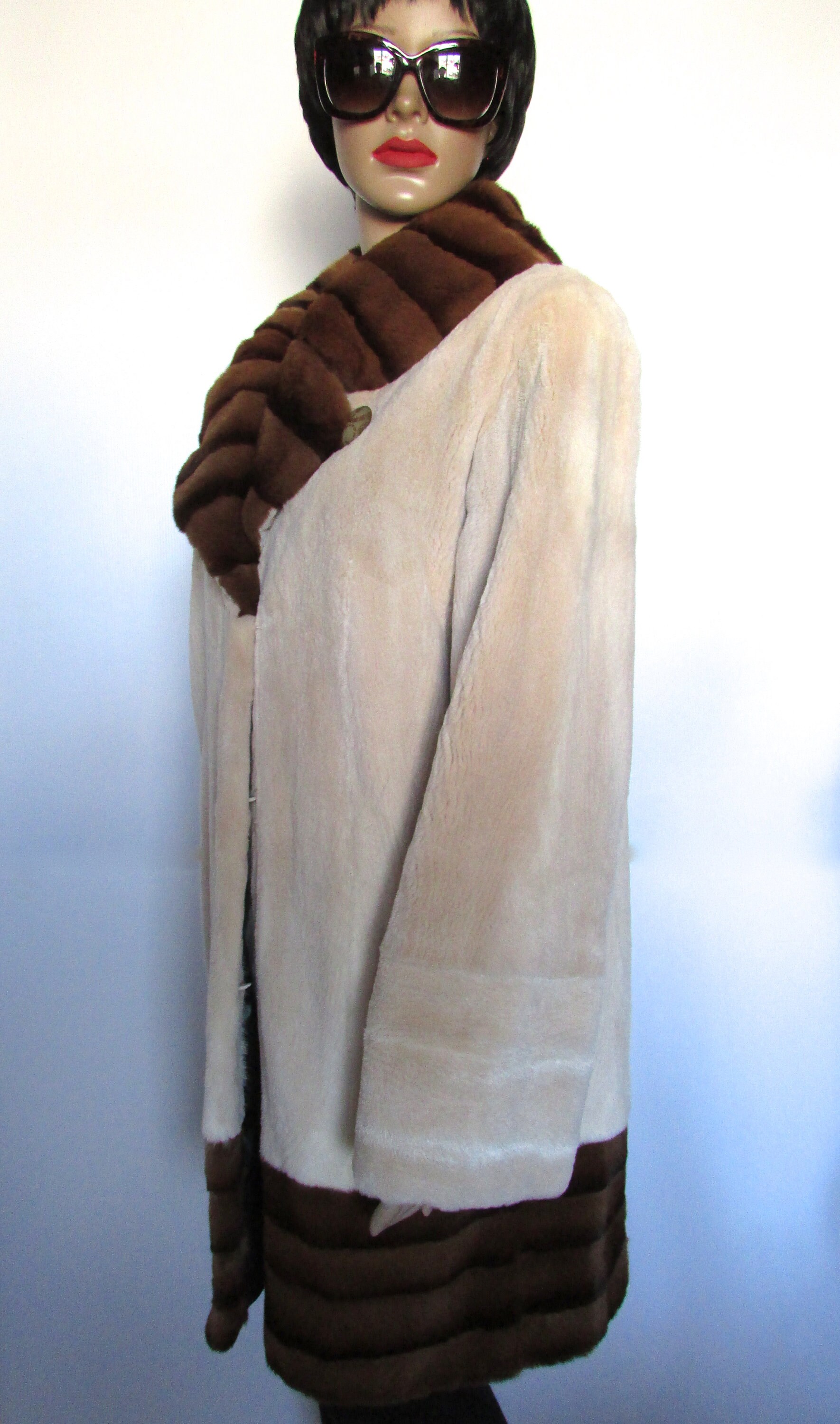 Vtg Superb off White Sheared Beaver Fur Coat/sable Mink Trim/ Vtg ...