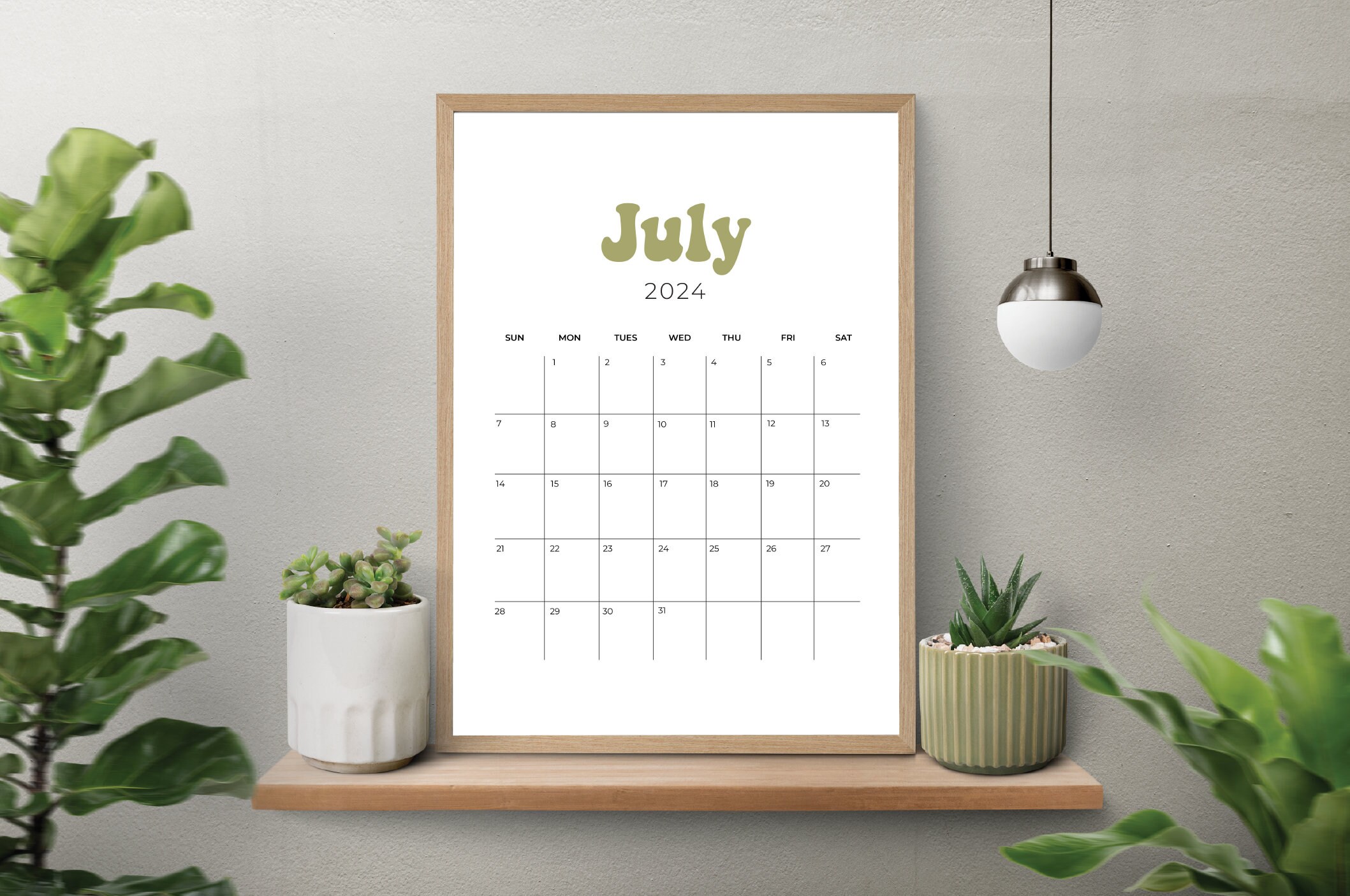 2024 Groovy Calendar Printable Digital Download Planner Trendy Modern ...