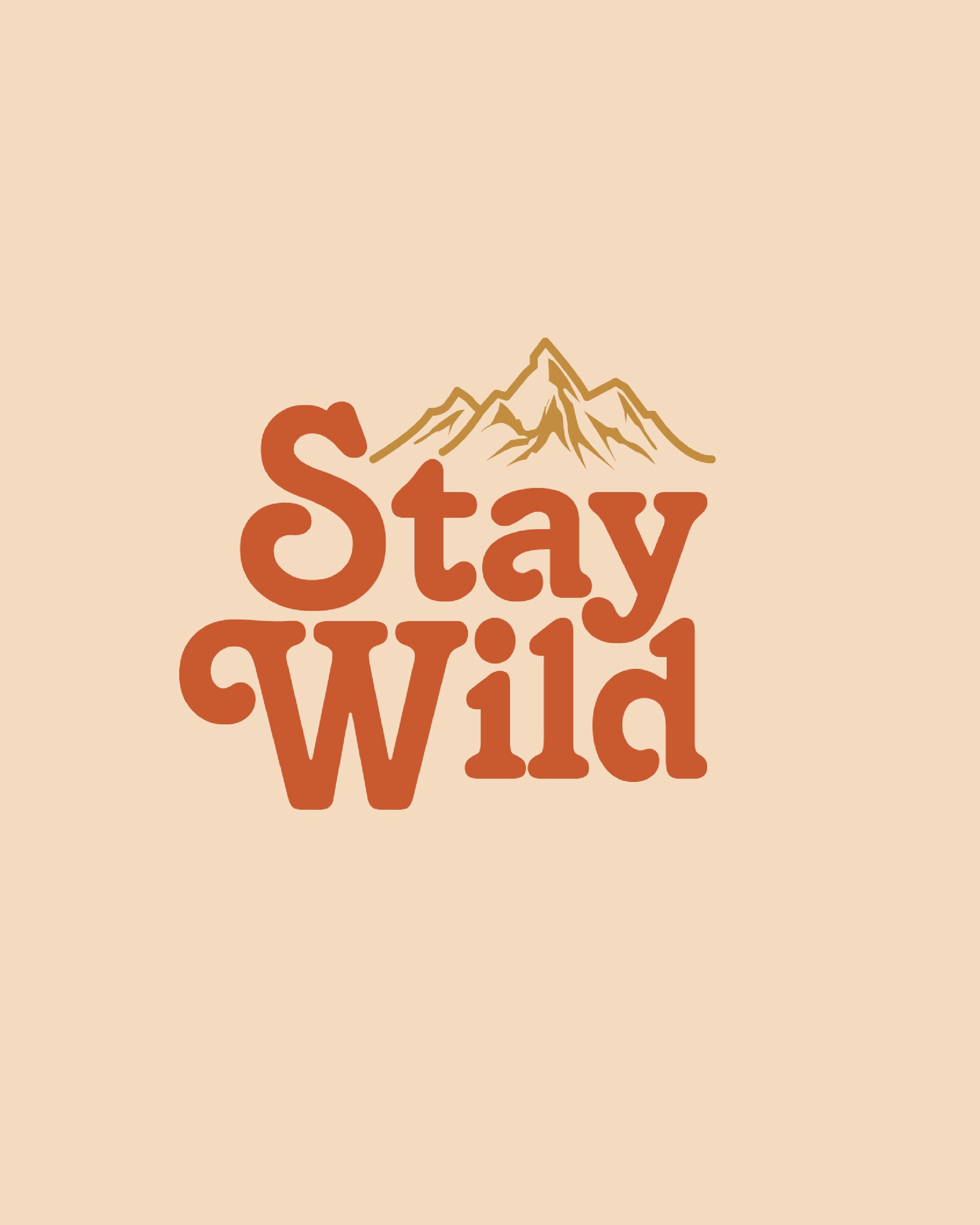 Stay Wild Poster Western Minimal Wall Decor Boho Desert Mountains Wall ...