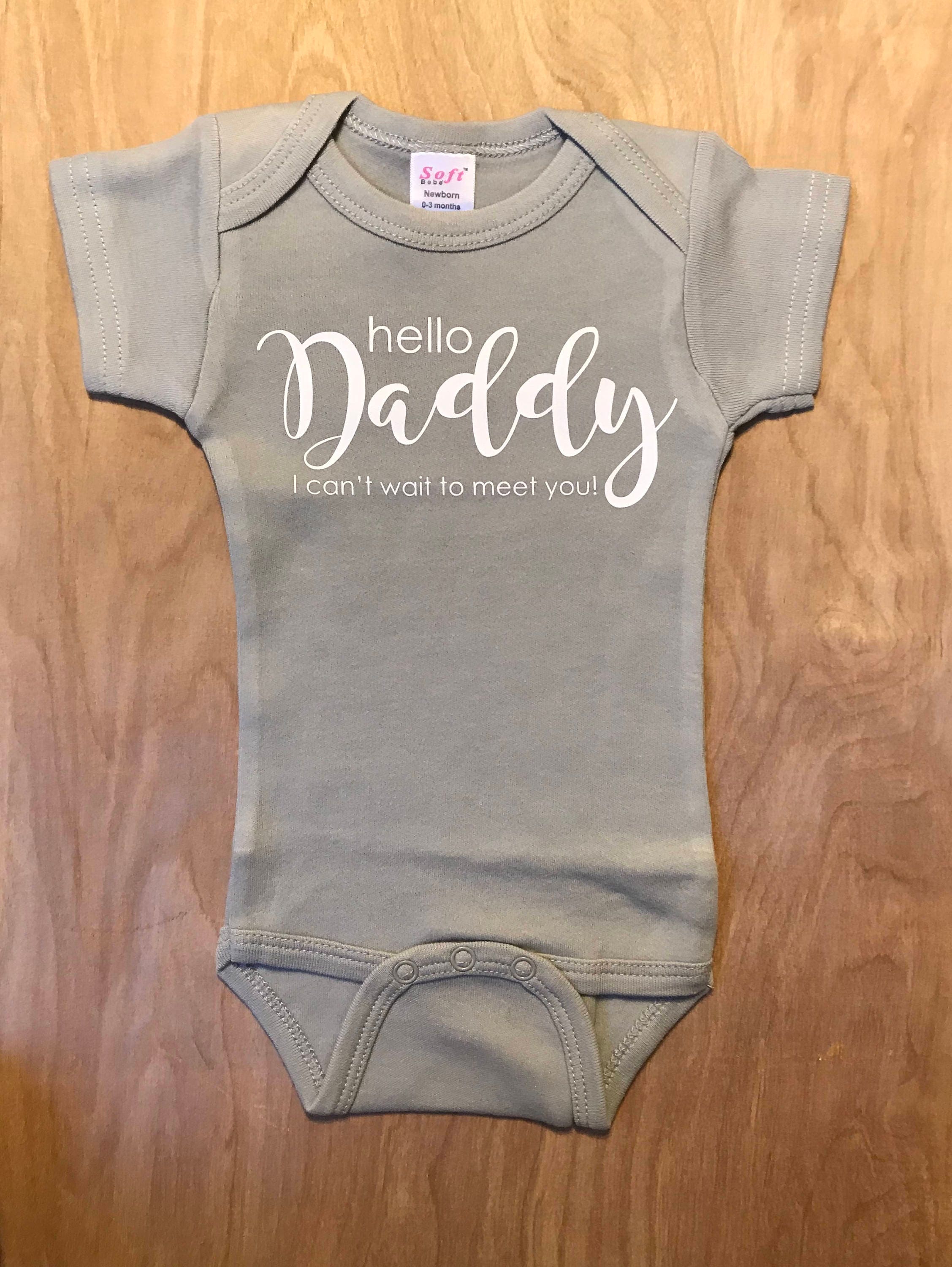 Hello Daddy I Cant Wait to Meet You Onesie Gerber Onesie | Etsy