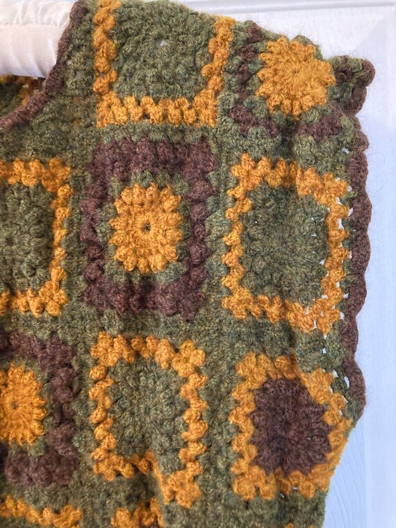 Vintage 70s Crochet Groovy Granny Square Sweater Vest… - Gem Vintage 70s Crochet Groovy Granny Square Sweater Vest… - Gem