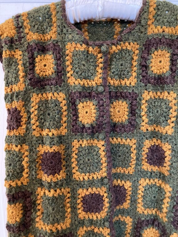 Vintage 70s Crochet Groovy Granny Square Sweater Vest… - Gem Vintage 70s Crochet Groovy Granny Square Sweater Vest… - Gem