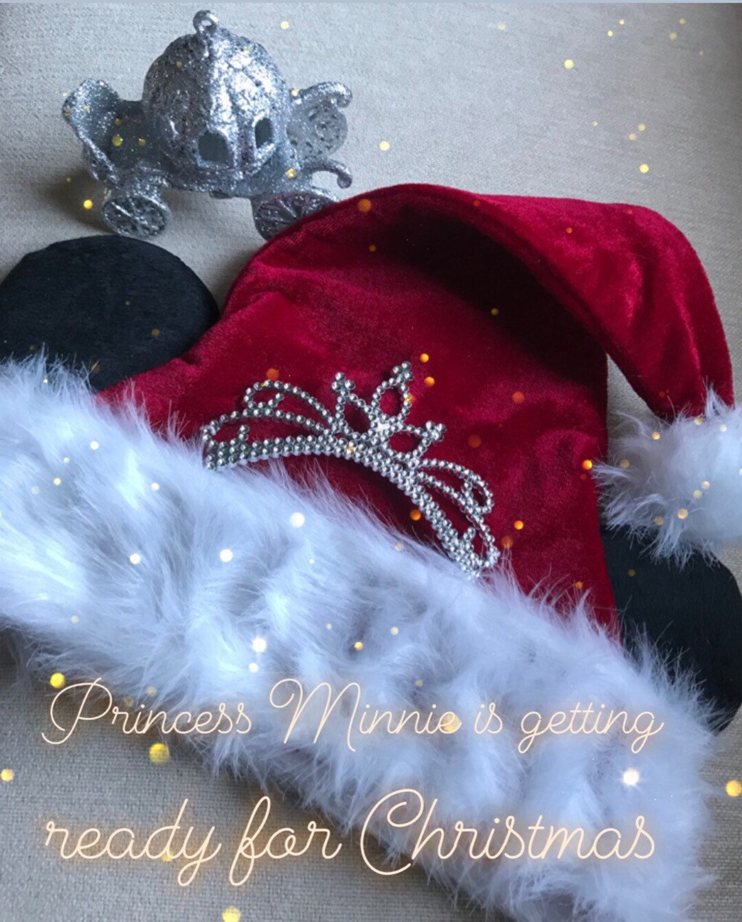 Mouse Ears, Princess Santa Hat, Ears, Christmas Hat, Santa Hat - Etsy