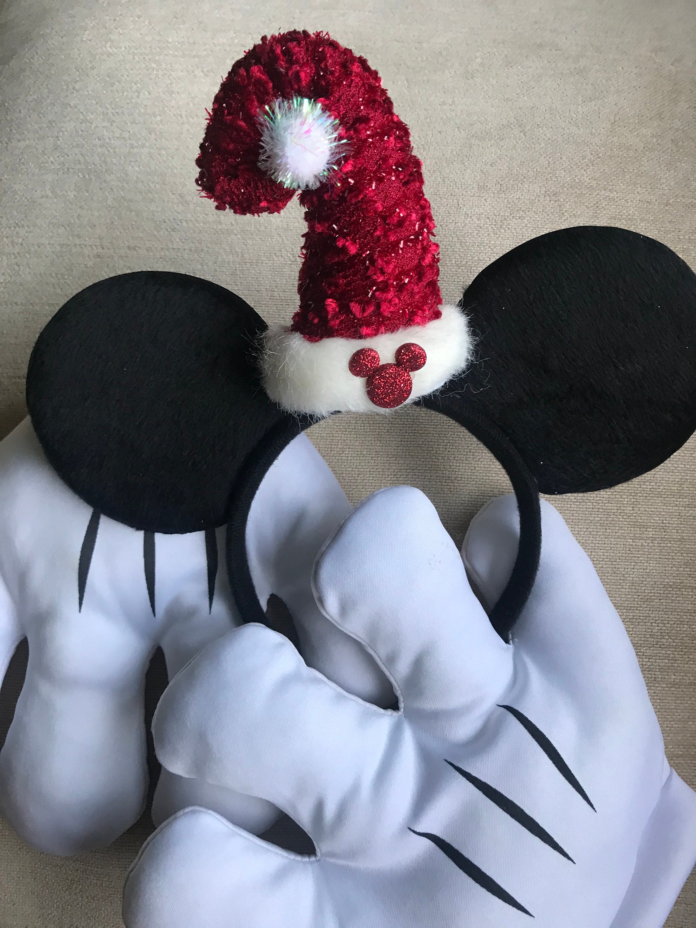 Santa Hat Mickey Ears Mouse Ears-Christmas | Etsy