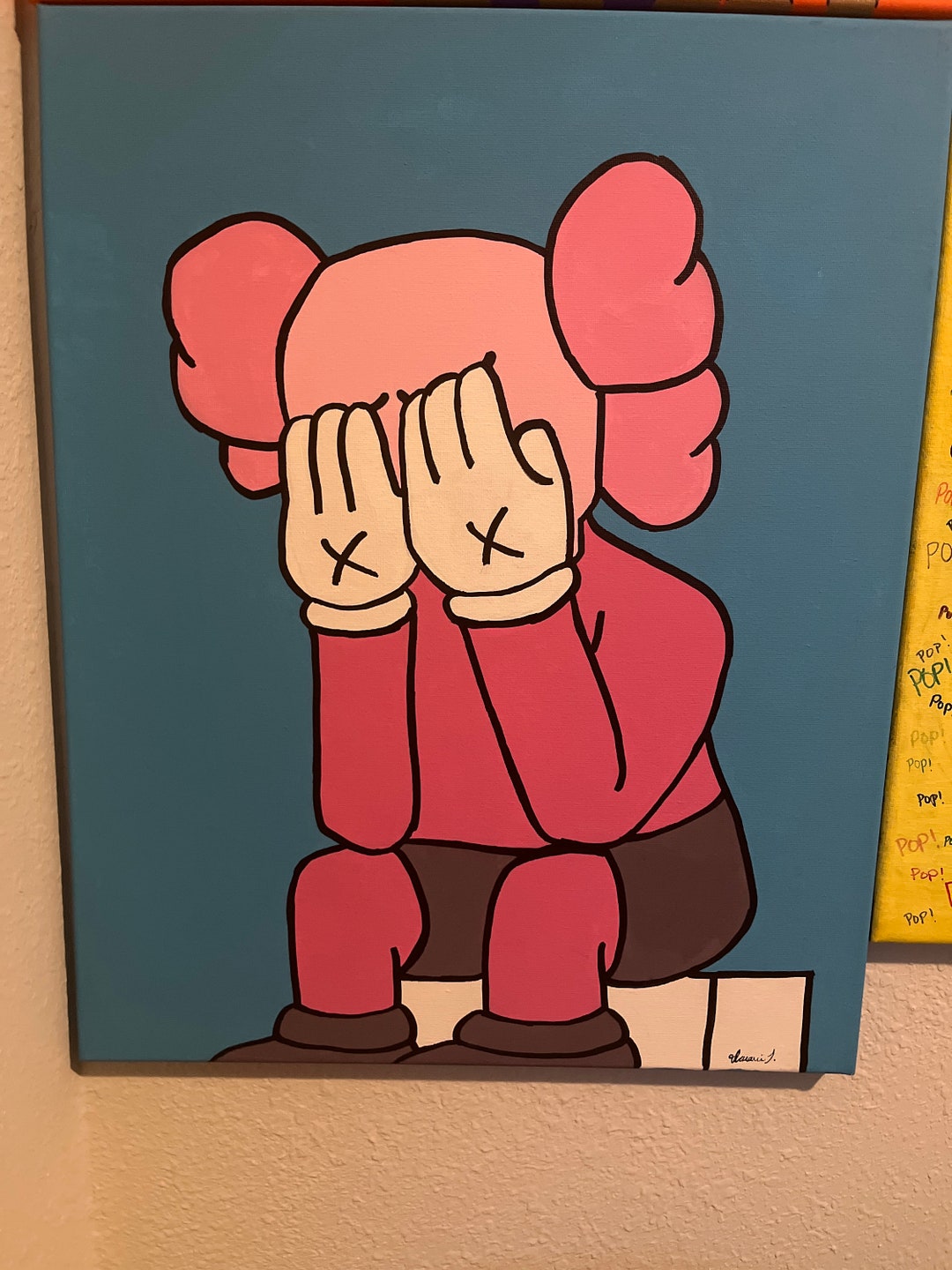 Pink Kaws Painting - Etsy
