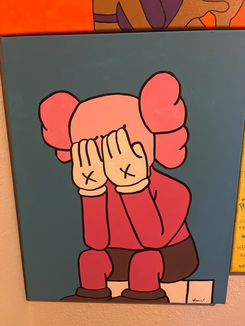 Pink Kaws Painting - Etsy