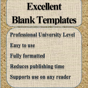 Ereader BOOK Template Blank Ready to Use and Fully Formatted to Write ...