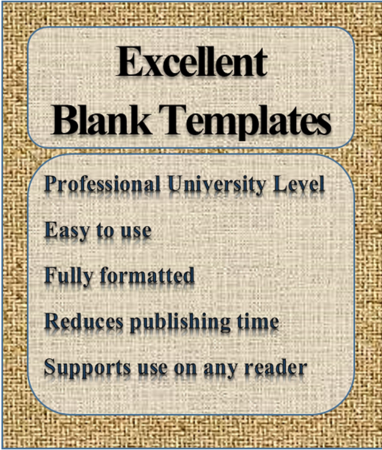 Ereader BOOK Template Blank Ready to Use and Fully Formatted to Write ...