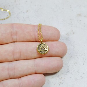 Gold Recovery Necklace, Golden Recovery Meditation Charm, Spiritual ...