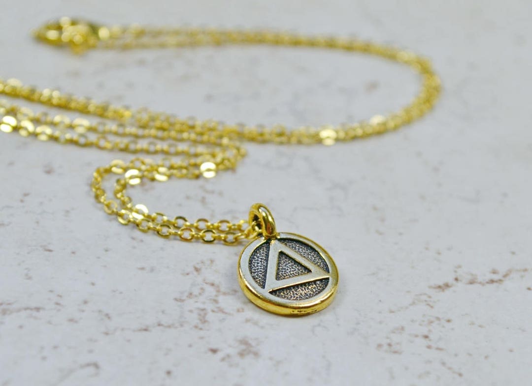 Gold Recovery Necklace, Golden Recovery Meditation Charm, Spiritual ...