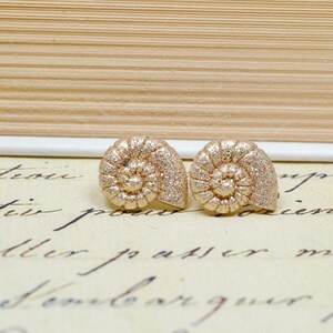 Glittery Gold Seashell Earrings, Golden Sea Shell Studs, Champagne ...