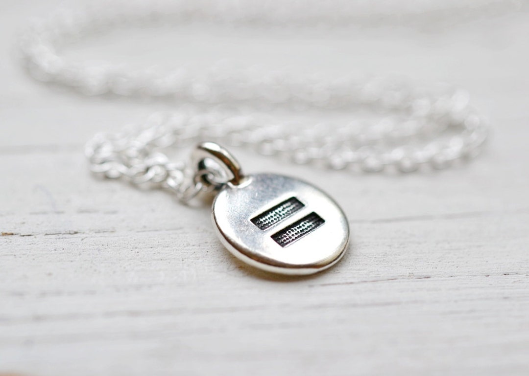 Sterling Silver Equal Sign Necklace, Pride Equality Now Equal Rights ...