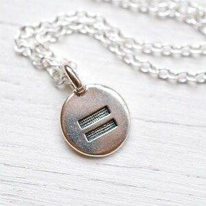 Sterling Silver Equal Sign Necklace, Pride Equality Now Equal Rights ...