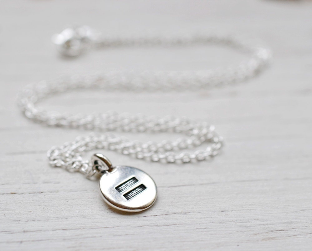 Sterling Silver Equal Sign Necklace Pride Equality Now Equal | Etsy