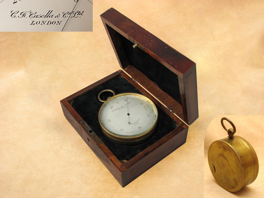 Casella Pocket Barometer in Fitted Mahogany Case, Early 1900's - Etsy