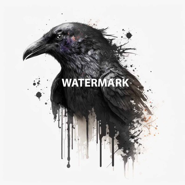 Digital Gothic Raven Print - Etsy