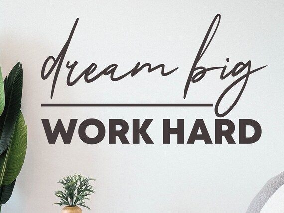 Dream Big & Work Hard Office Wall Decal Meeting Room Wall | Etsy
