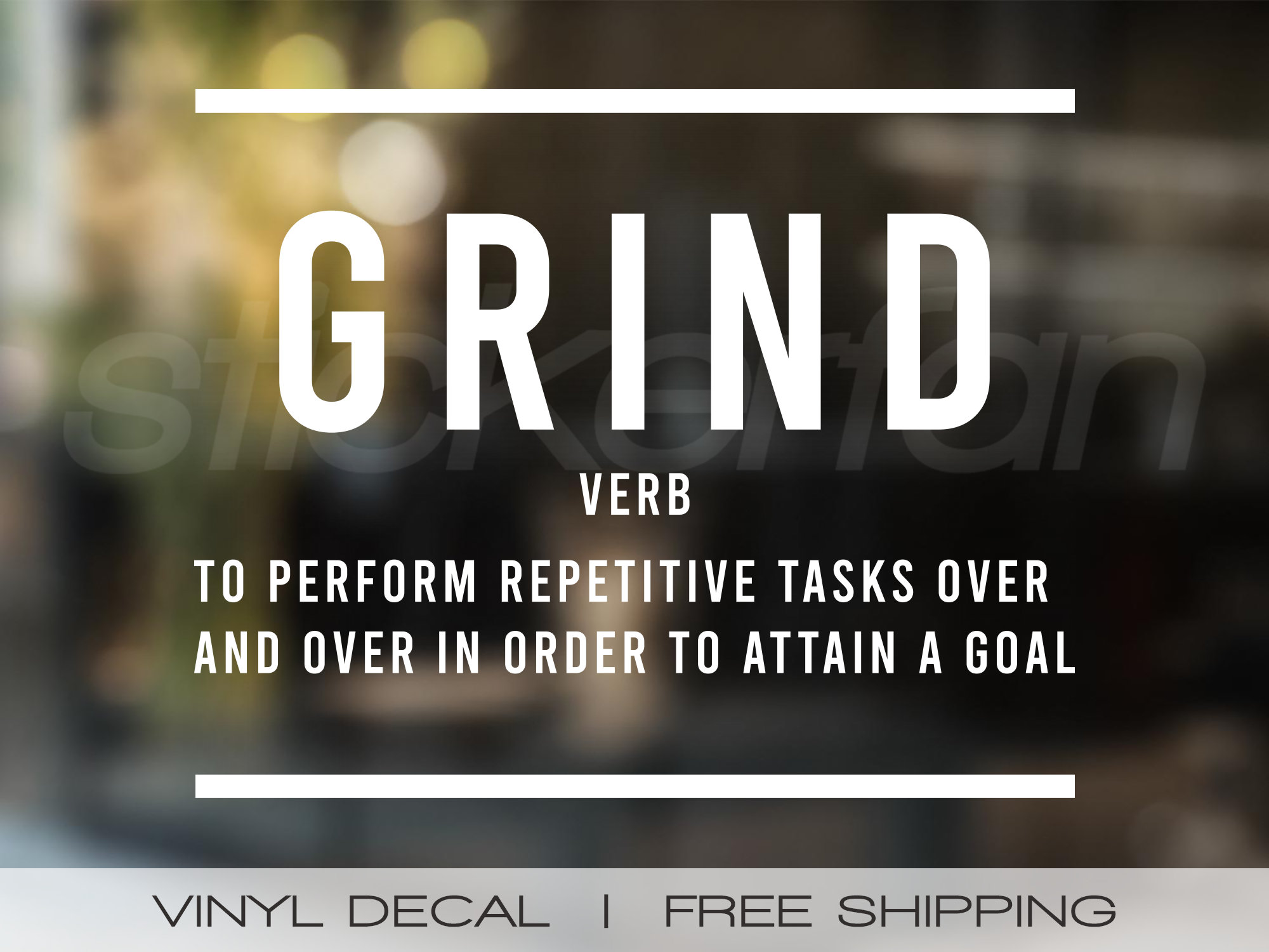 Grind Verb Quote Wall Decal Office Room Wall Decor Custom - Etsy