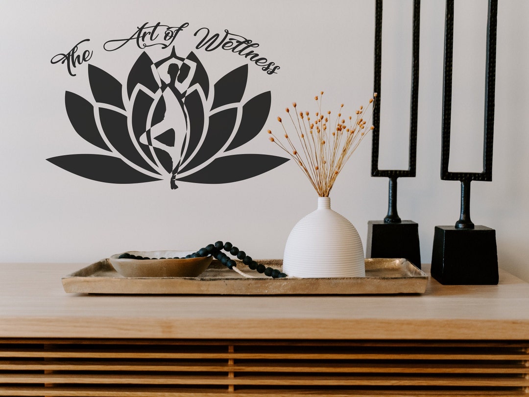 The Art of Wellness Wall Decal, Yoga Room Wall Decor, Custom Vinyl ...