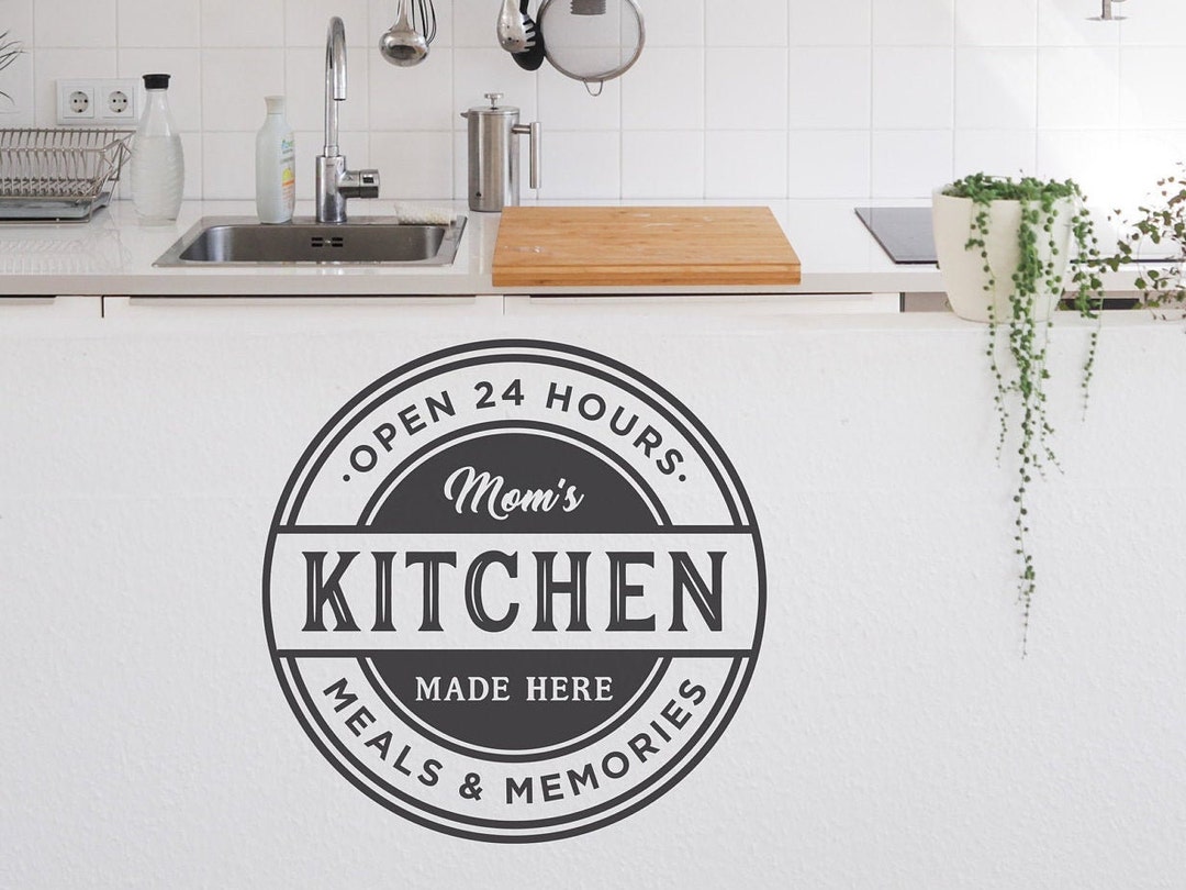 Mom's Kitchen Sign Wall Decal, Dining Room Wall Decor, Cooking Vinyl ...
