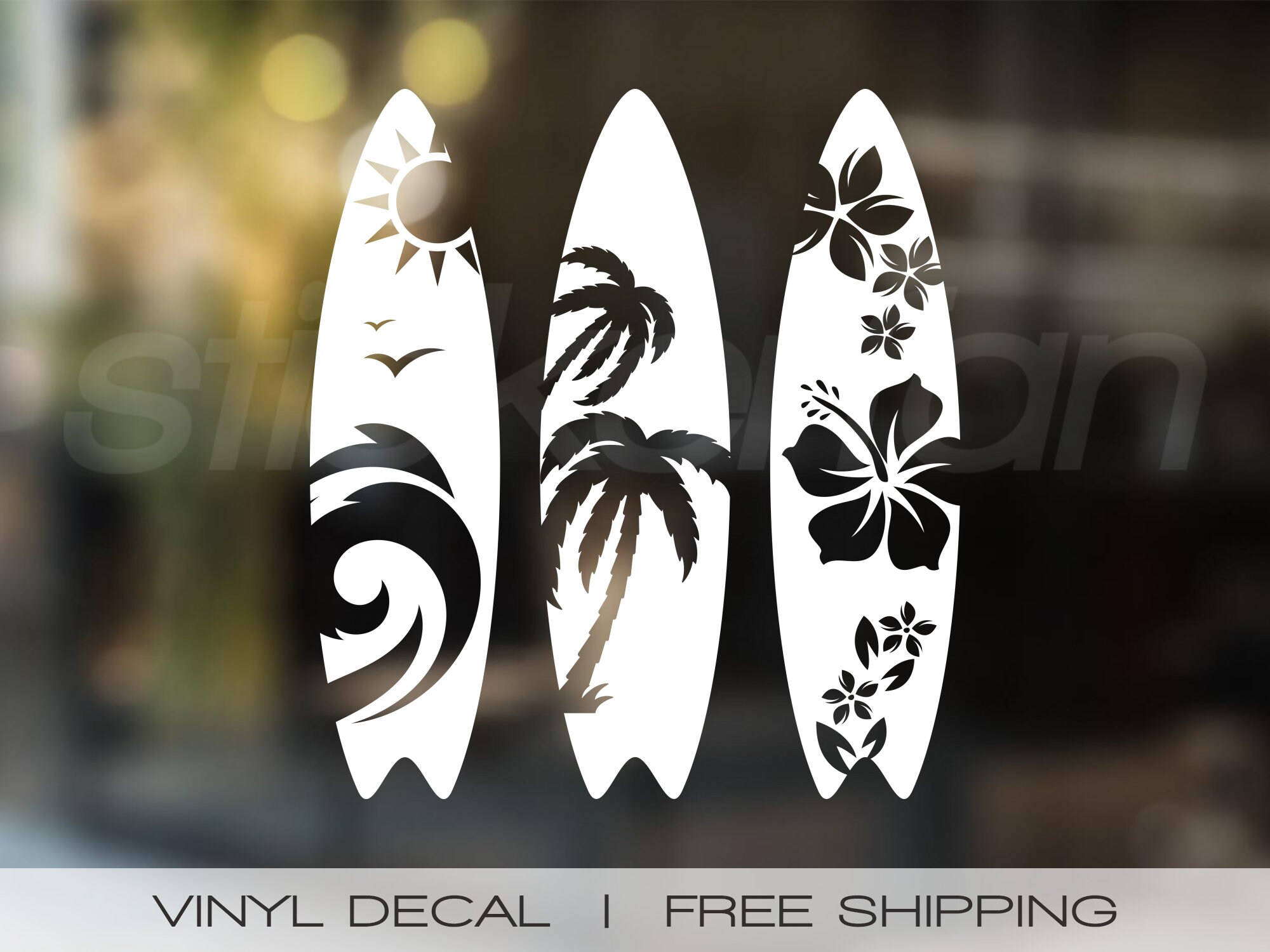 Surfing Wall Decal Beach House Tropical Wall Decor Custom | Etsy