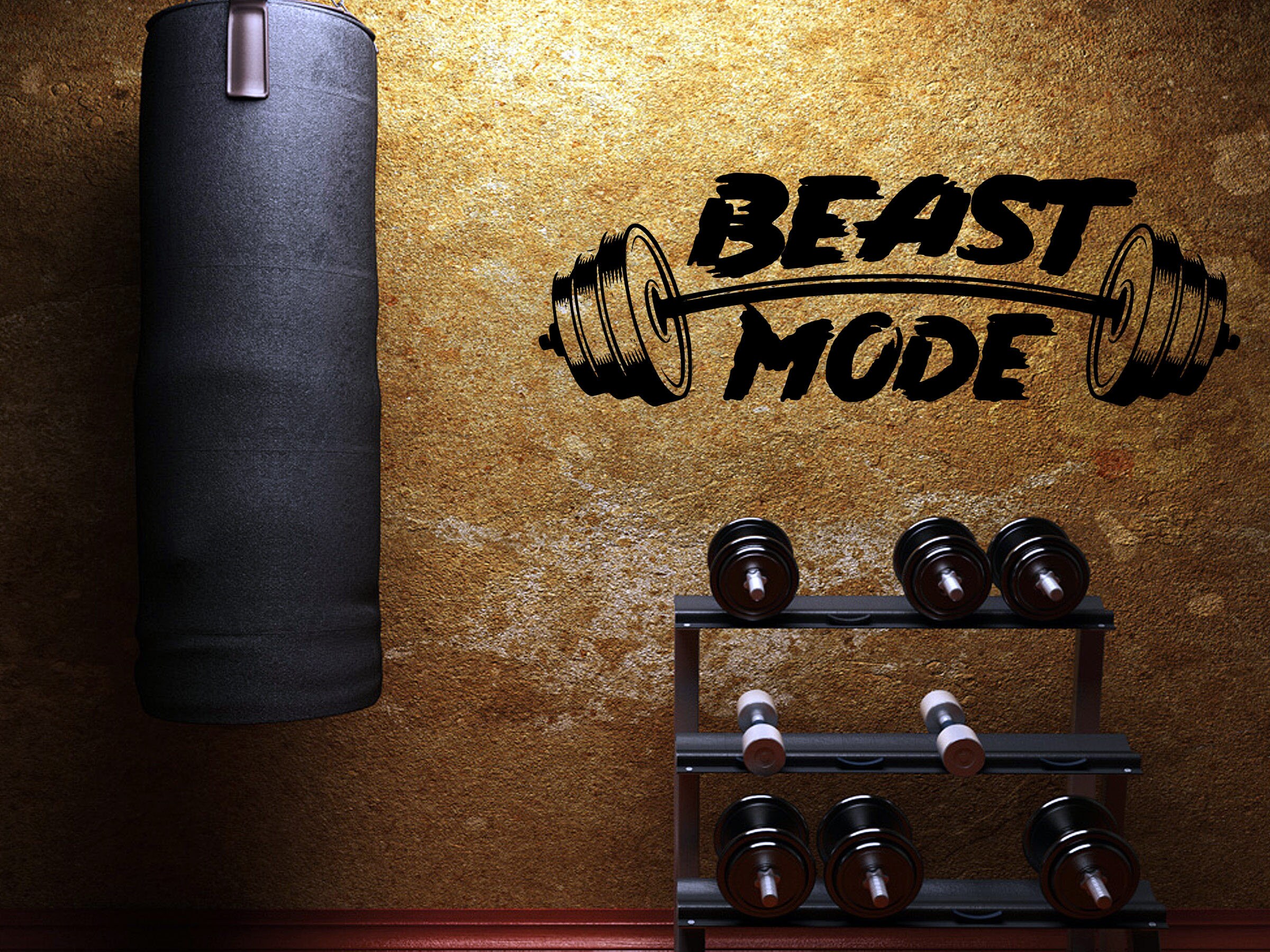 Beast Mode Gym Wall Decal Home Gym Decor Fitness Wall | Etsy